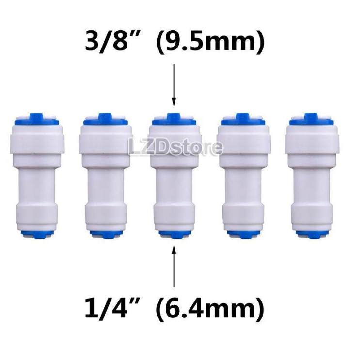 5pcs 3/8 inch - 1/4 inch Quick Connect Push Fit Water Pipe Connectors 3 ...