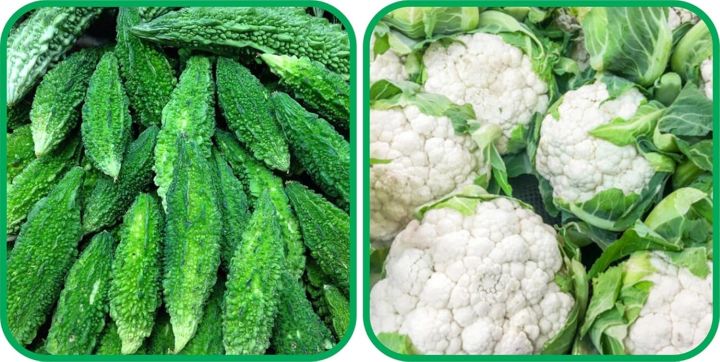Aero Seeds Cauliflower (50 Seeds) And Bitter Gourd (30 Seeds) Vegetable ...