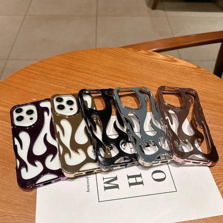 New Matte 3D Flame Pattern Breathable Phone Case For iPhone 16 15 14 Plus 13 12 11 Pro Max ...