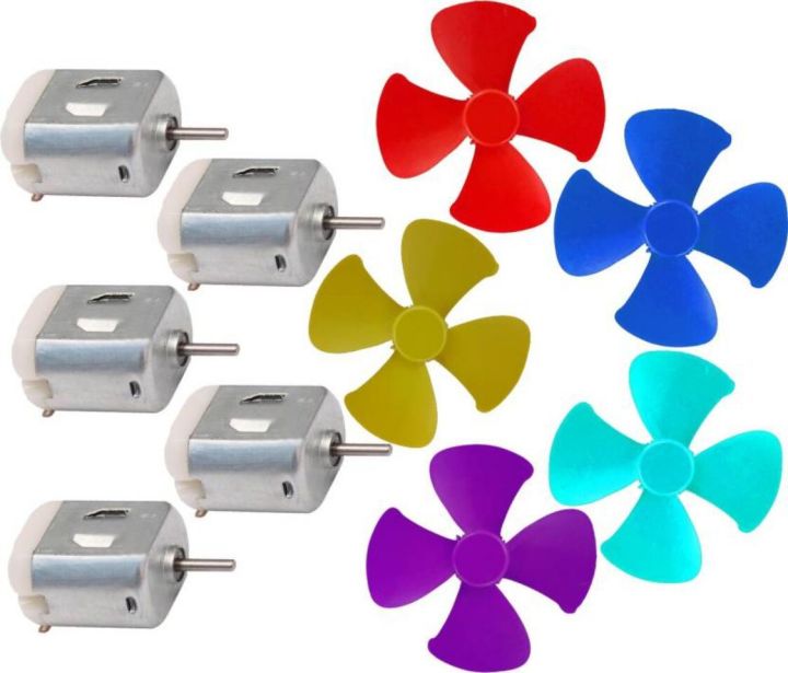 TZZOT 5Pcs 3V to 9V DC Small Size Toy Motor with Fan Science and Fun ...