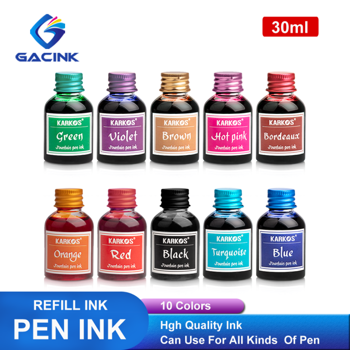 30ml/Bottle Pure Colorful Fountain Pen Ink Universal Refilling Smooth ...