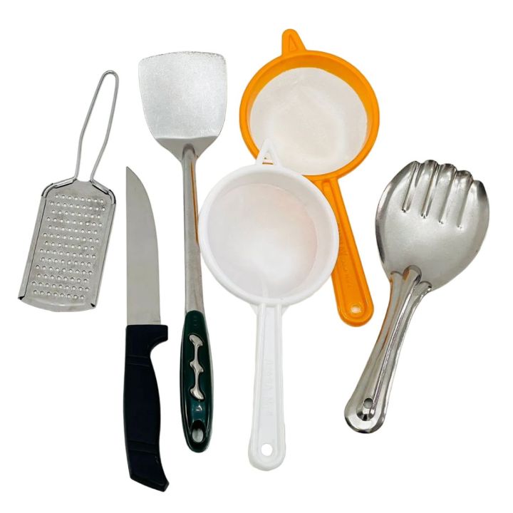 6 Piece Kitchen Combo Set (Milk Strainer, Ginger Peeler, Thosa Spoon ...