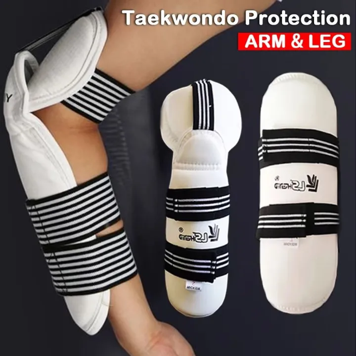 Martial Arts PU Taekwondo Protective Gear Shin Guard Sports Safety ...