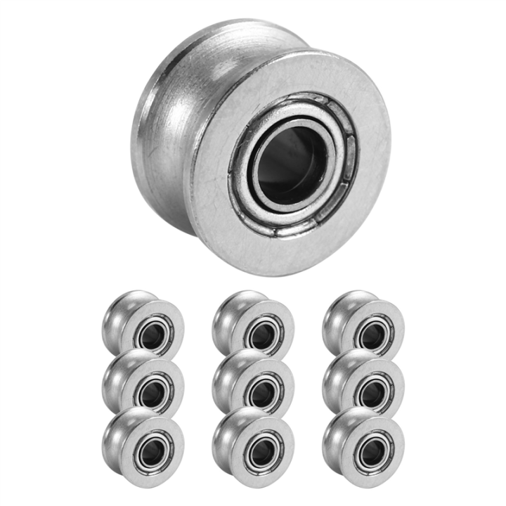 NCANRUI 10pcs U Groove Bearing U624ZZ Carbon Steel V Groove Ball ...