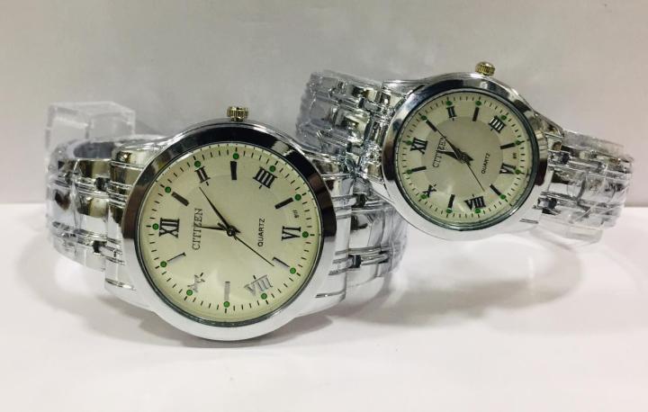 Luxury couple silver chain watch | Daraz.lk