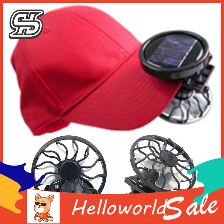 Helloworld Solar-Powered Mini Fan Clip Design Energy Saving Quiet ...