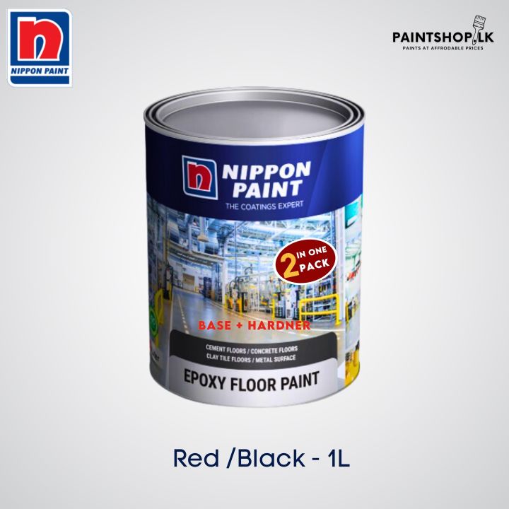 Nippon Epoxy Floor Paint 2 Pack 1L - Red,Black | Daraz.lk