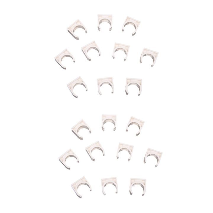 (COKP) 20 Pcs 20mm Diameter White PVC Water Supply Pipe Clamps Clips ...