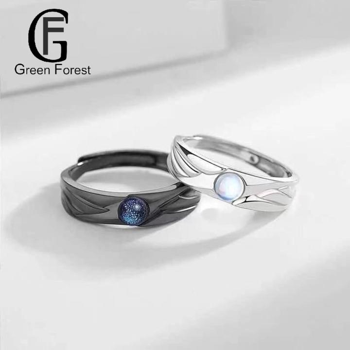 Green forest 1pcs/2pcs Open Ring Lover Couple Rings Set Promise Wedding ...