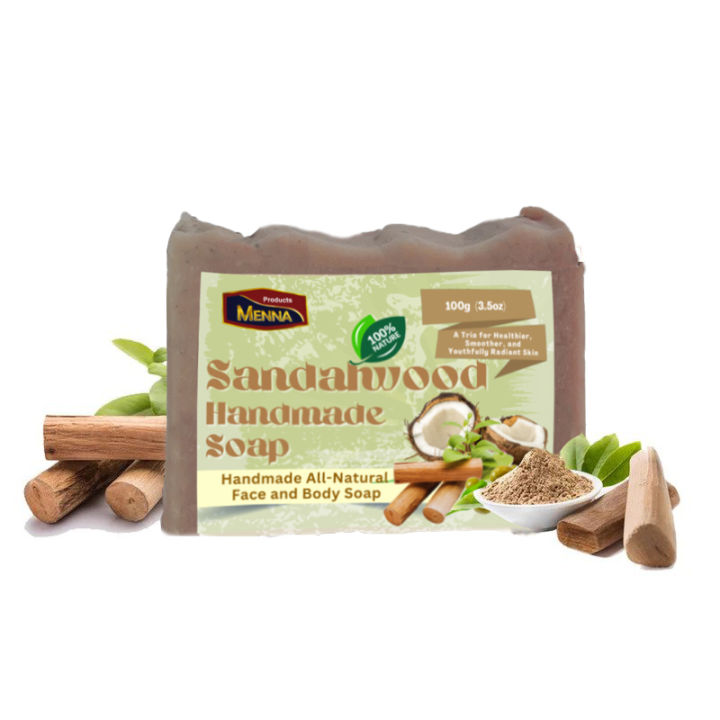 Menna Products Sandalwood Handmade Soap 100g Treat Acne & Moisturize ...