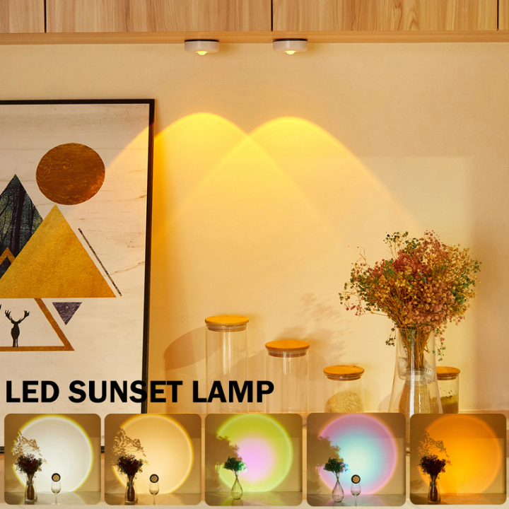 Bedroom Decor Lights Touch Sunset Lamp Cabinet Ambient Night Light For ...