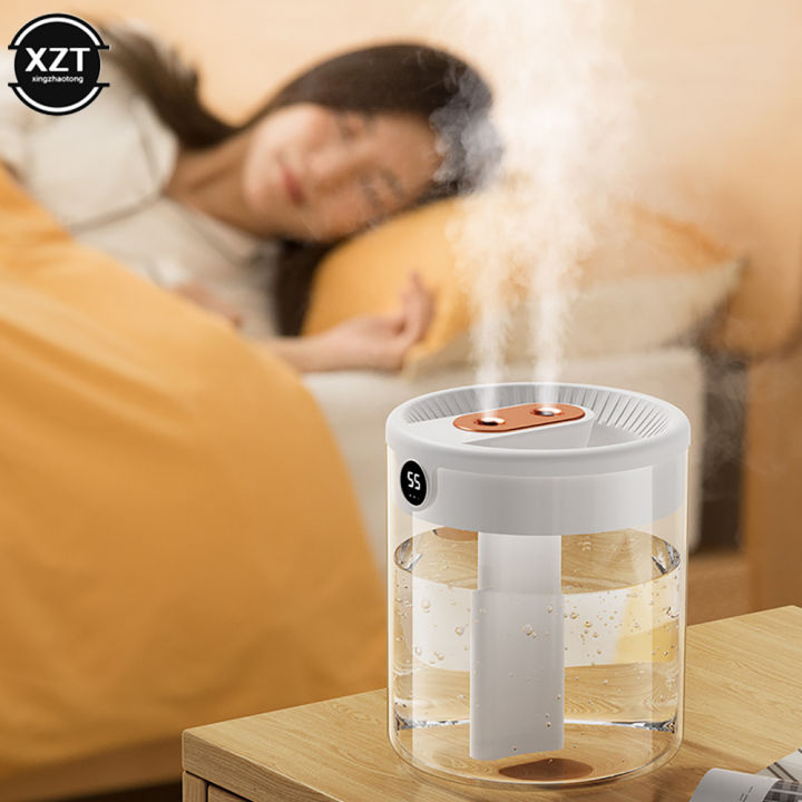 2L Double Nozzle Air Humidifier with LCD Humidity Display USB Large ...