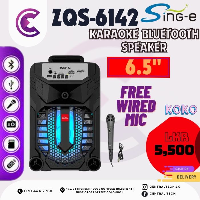 SING-E ZQS 6142 BLUETOOTH KARAOKE SPEAKER | Daraz.lk