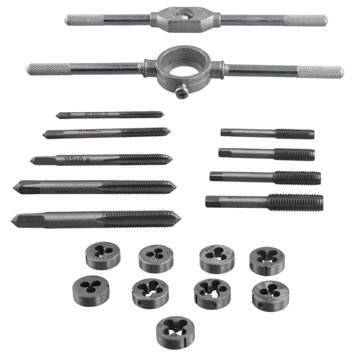 NCANRUI 20Pcs Metric Hand Tap and Die Set M3-M12 Screw Thread Plugs ...
