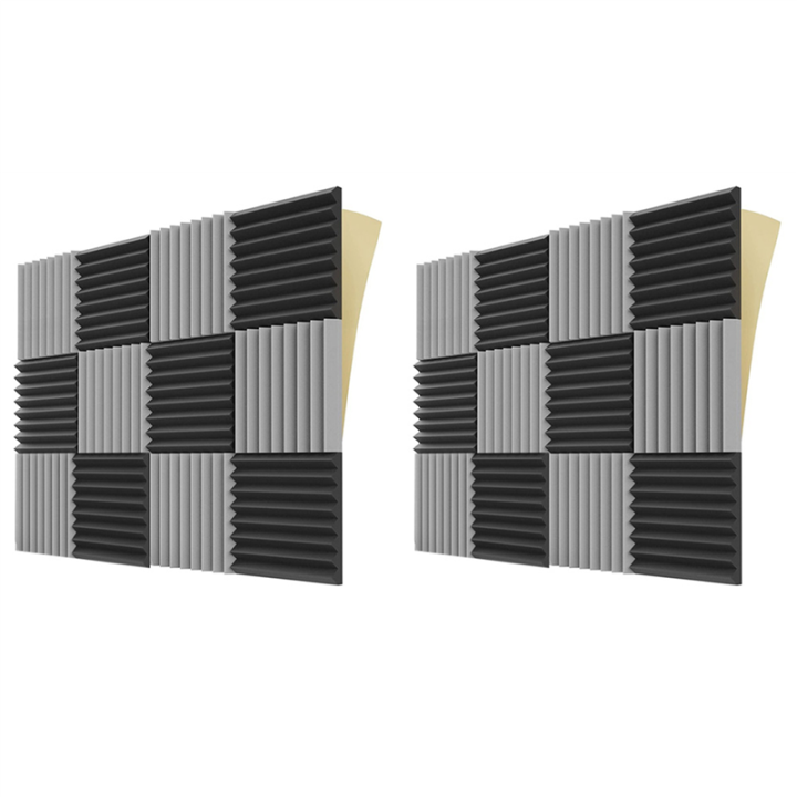 LKPCIGCXM 24Pack Sound Proof Foam Panels with Self Adhesive,1x12x12In ...