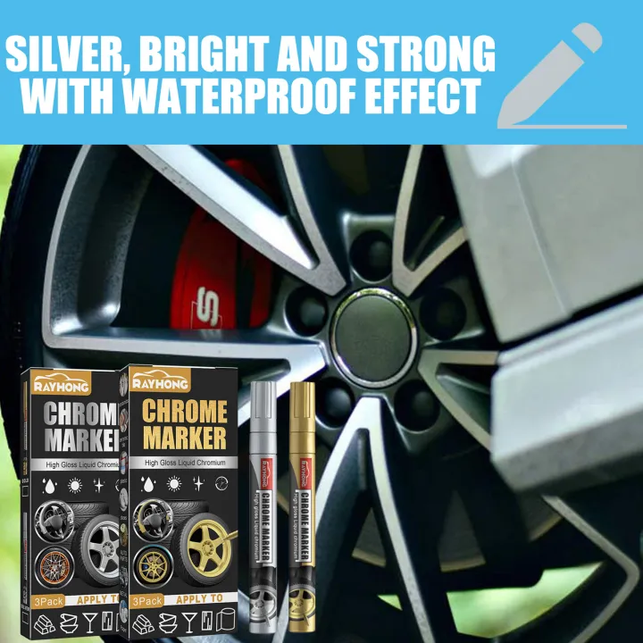 Rubber Wheel Tyre Chrome Marker Pen Permanent For Car Bike Motor Tires ...