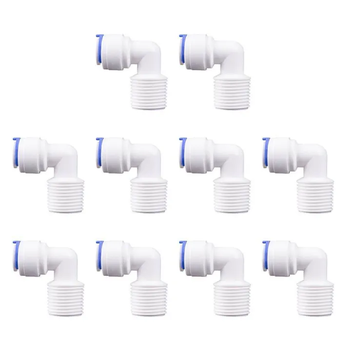 10pcs Quick Connect Push Fit Water Tube Fitting, Male Thread to 1/4 ...