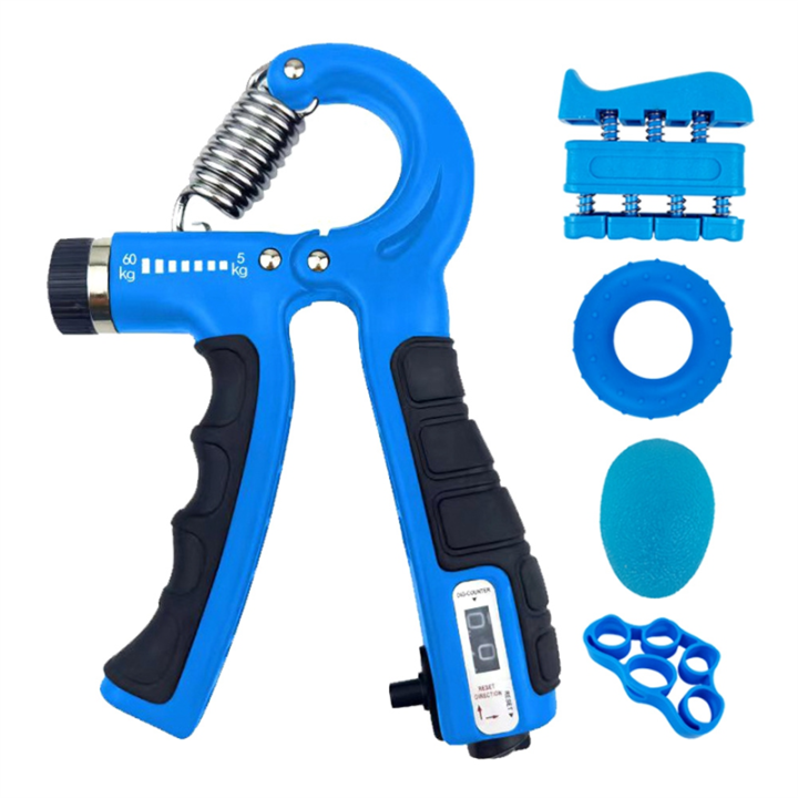 5Pack Adjustable Count Hand Grip Set + Finger Exerciser Hand Extension ...