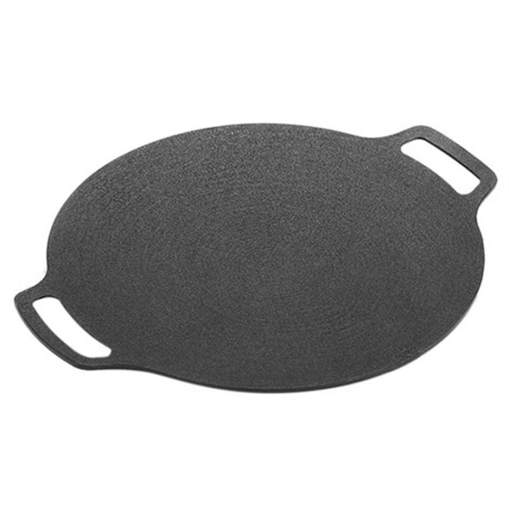1 PCS 38Cm Thick Cast Iron Frying Pan Flat Pancake Griddle Non-Stick ...