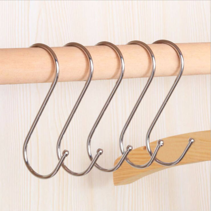 10Pcs Stainless Steel S-Shape Hook Kitchen Bedroom Multi-function ...