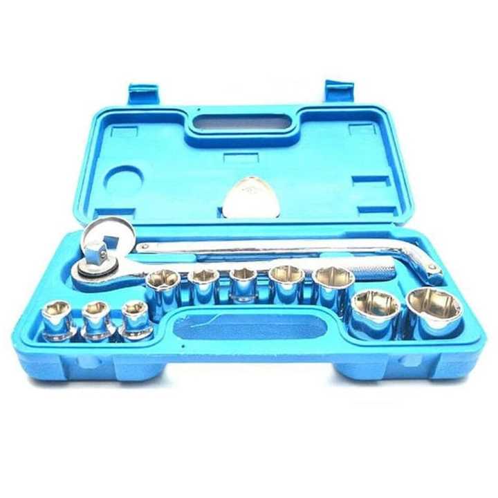Box Socket Set - Fukung - CRV - 13Pcs - 10-27mm - Mirror Finish | Daraz.lk