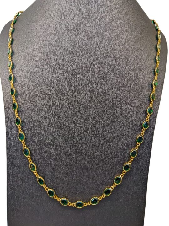 Genuine Original Gold Plated Stone Chain For Women's | Daraz.lk