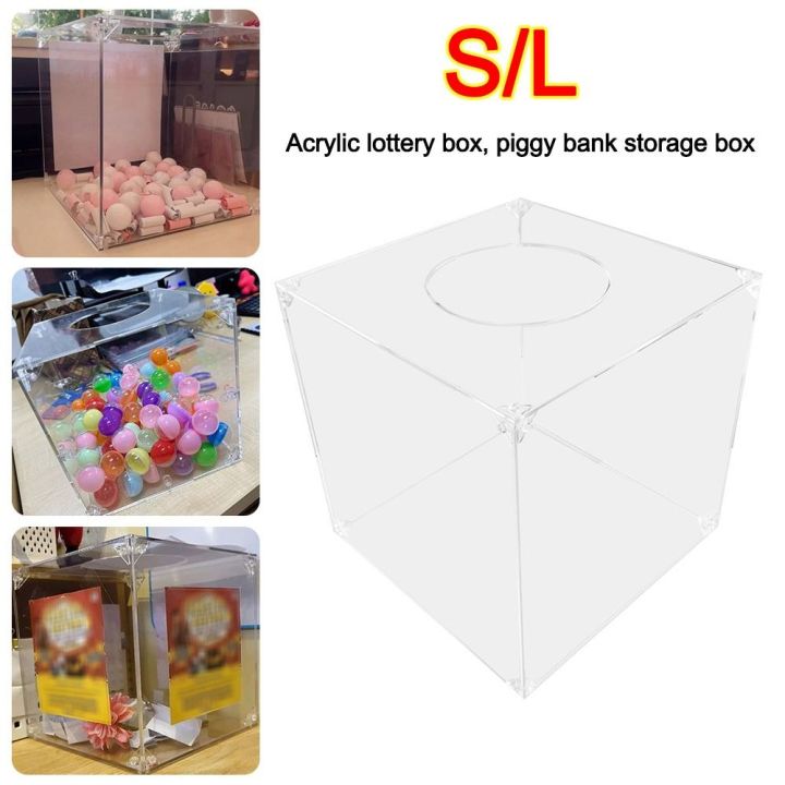 Gift Card Box 200mm/300mm Acrylic Lucky Draw Box Clear Acrylic DIY ...