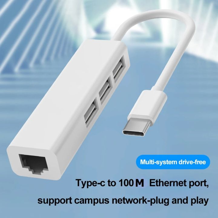 USB C to Ethernet RJ45 Adapter Type C To Multiple 3 Port Hub Ethernet ...