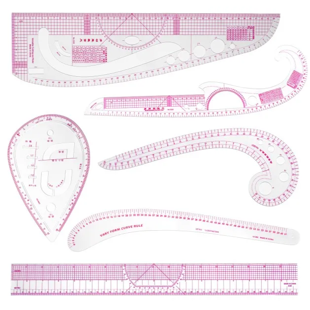 Set Ruler Tailor Measuring Kit Clear Sewing Drawing Ruler Yardstick ...