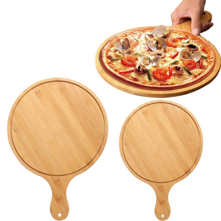 Safe Durable Wooden Pizza Paddle Bamboo with Handle Pizza Making Peel ...