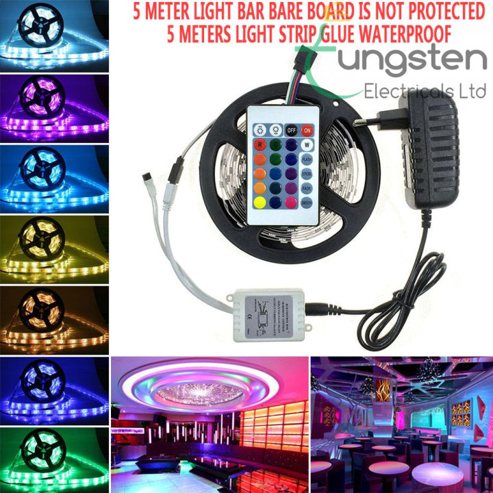 2835 RGB LED Strip Light With Power Adapter 300 LEDs/5m DC 12V High ...