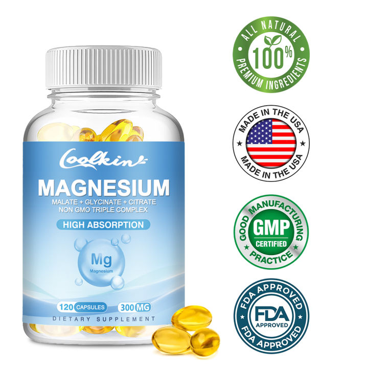 Magnesium Malate + Glycine + Citric Acid, Triple Complex, for Muscle ...