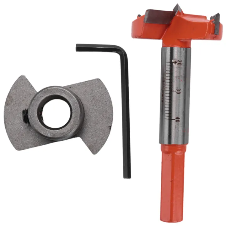 (VDZI) Hinge Jig Drill Guide Set, Hex Handle Adjustable 35mm forstner ...