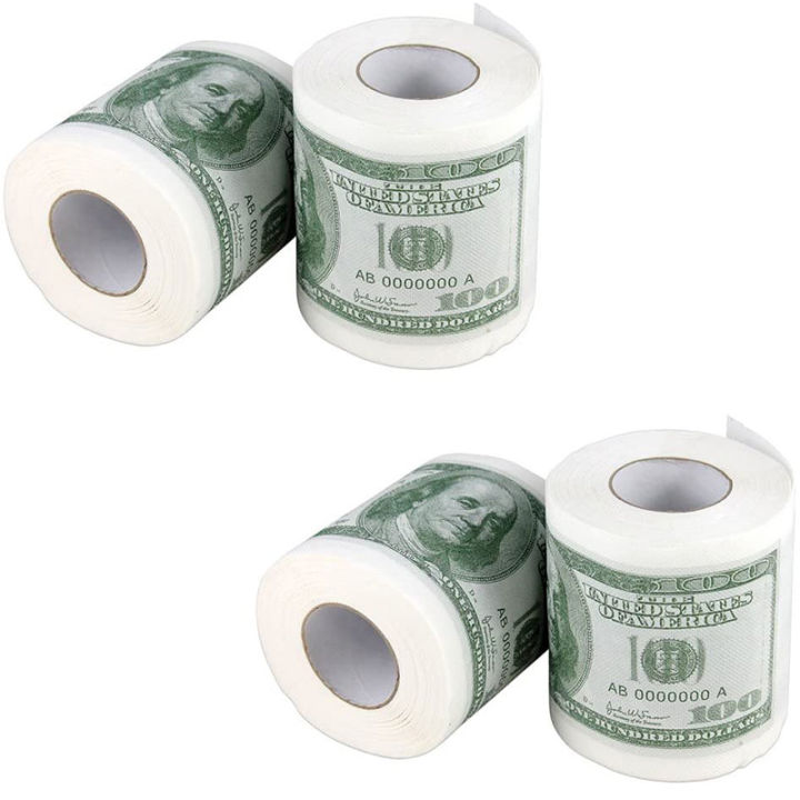 FORIDE Money Toilet Paper Rolls Bathroom Tissue Novelty 100 Dollar ...