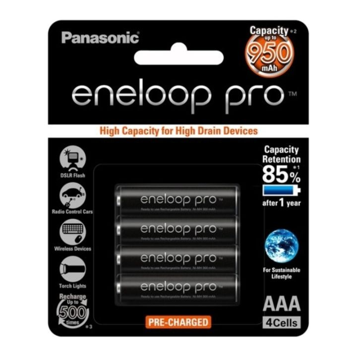 Panasonic Eneloop Pro Aaa Rechargeable Battery 4 Pcs 950 Mah Bk