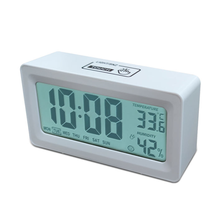 LCD Touch Clock Clock Calendar Alarm Clock Temperature and Humidity ...