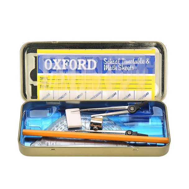 Oxford Maths Set Geometry Mathematics Instruments Set in Tin Protective ...