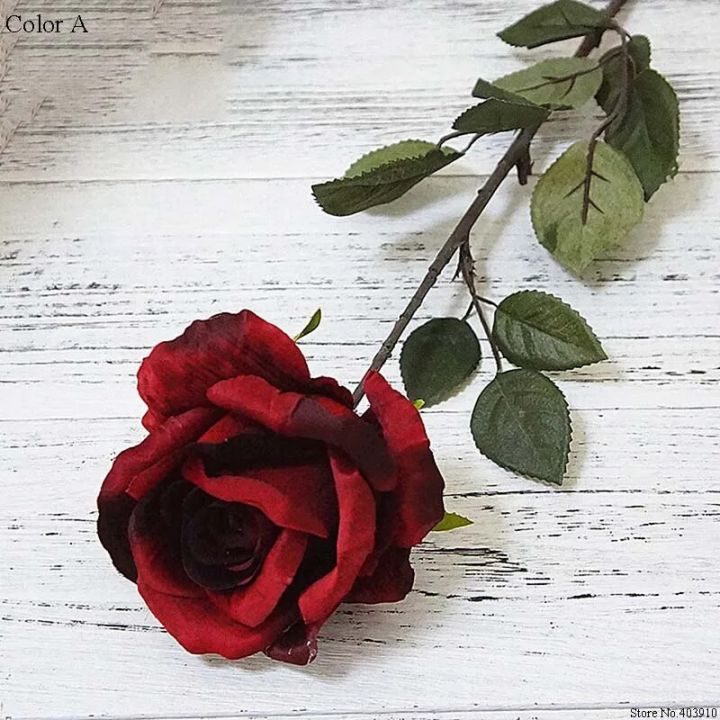 【Hannah Martin Official Store】Big Rose Artificial flowers black roses ...