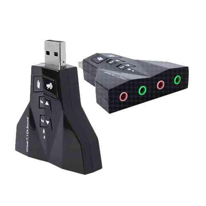 USB Sound Card Adapter External Virtual 7.1 Channel 3D Sound Card ...