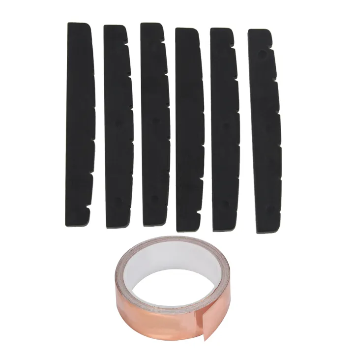 6X Black 6-String Guitar Top Nut 42X3.5mm & 1x 30mm X10M Copper Foil ...