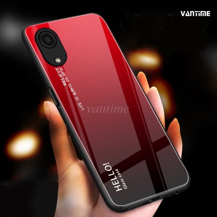 Vantime for Samsung Galaxy A03 Core Case Gradient Phone Back Hard Glass ...