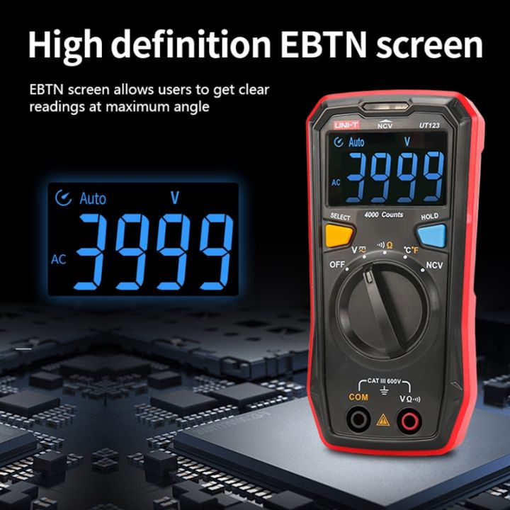 UNI T UT123 UT123D Digital Multimeter Tester Auto Range Mini ...