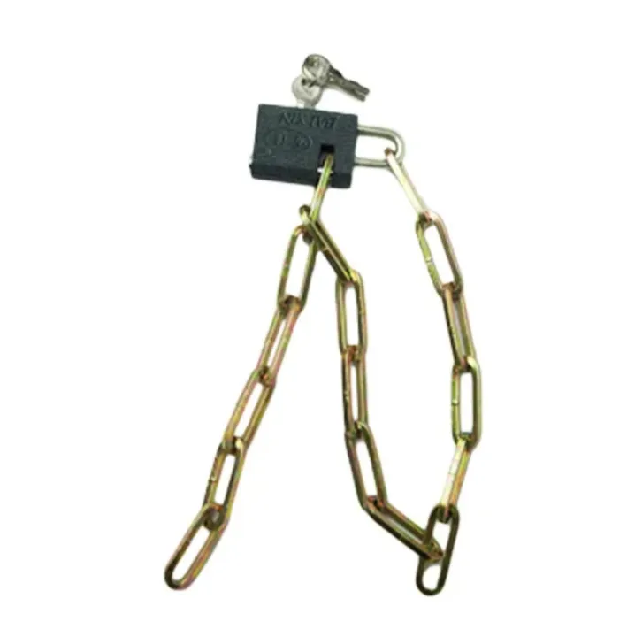 Solid Brass Gate Lock (Chain & 3 Keys) 2FT | Daraz.lk