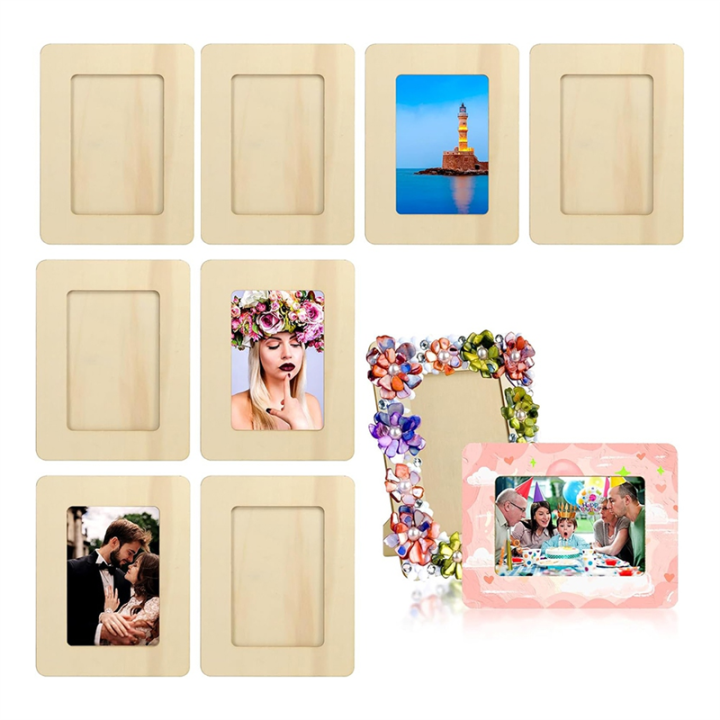 JAERBEE 10 Pack Unfinished Wooden Picture Frames for 6inch Photos ...