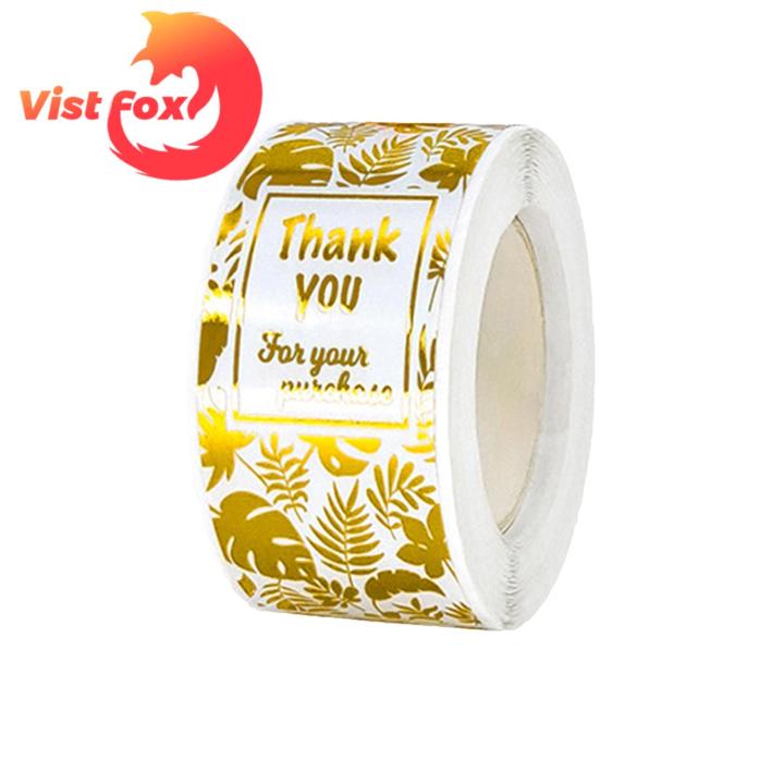Vist Fox Seal Sticker Exquisite Pattern Rectangle Thank You Gift Box ...