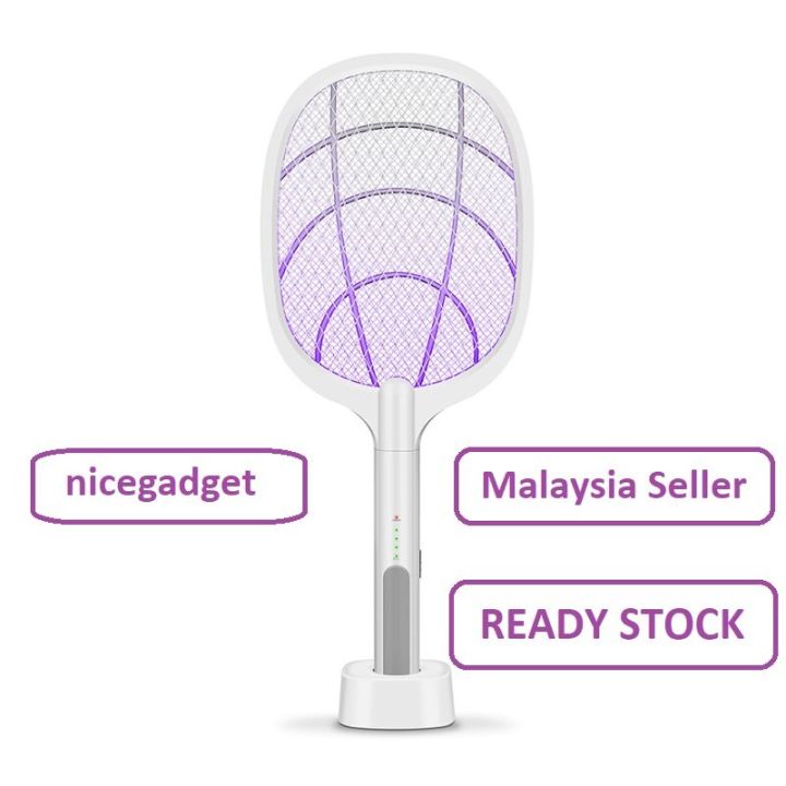 Rechargeable 2 in 1 Mosquito Insects Zapper Swatter Racket (Net size ...