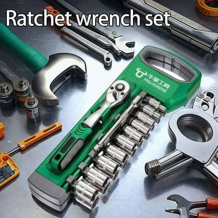 72 Tooth CRV 1/4 3/8 Ratchet Spanner Car Repair Socket Wrench Set Diy ...