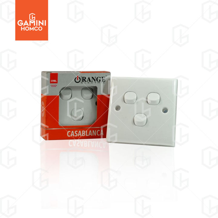 3 Gang 1 Way Switch Orange | Daraz.lk