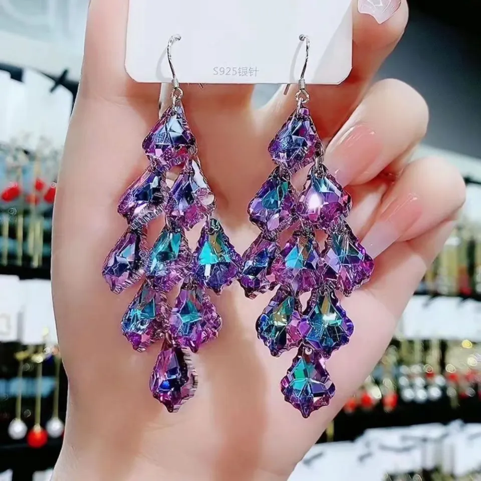 Crystal dangle drop earrings store