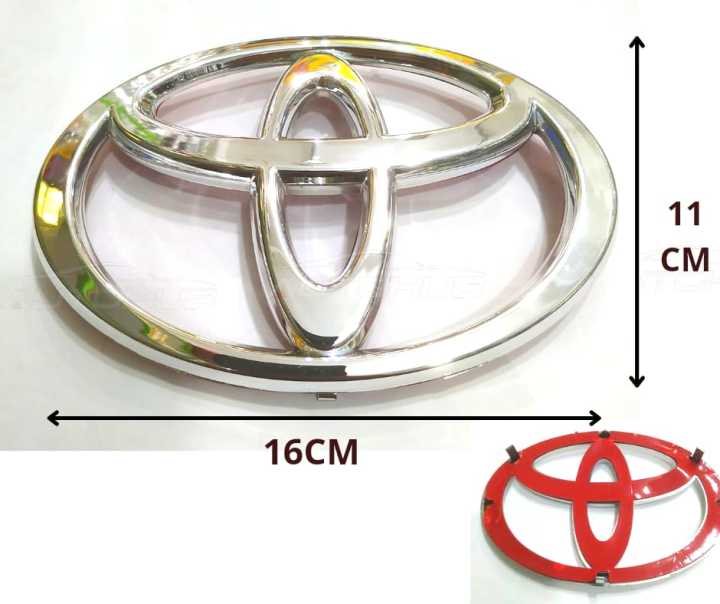 TOYOTA BIG LOGO/EMBLEM chrome emblem - Big Size | Daraz.lk